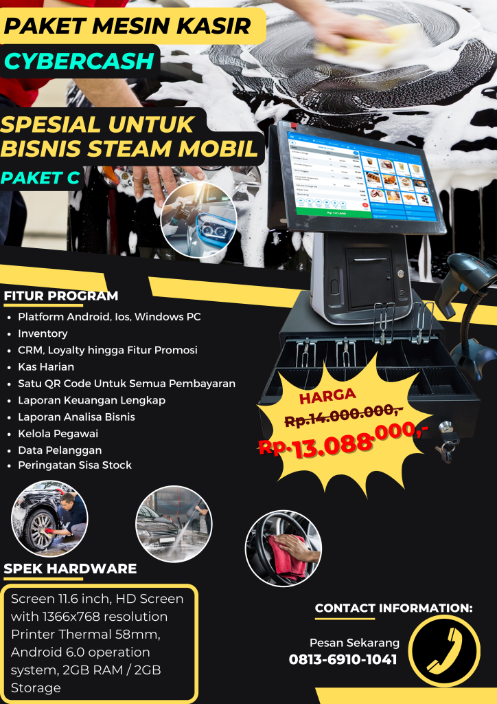 Bisnis Steam Mobil melalui Solusi Paket Perangkat Kasir