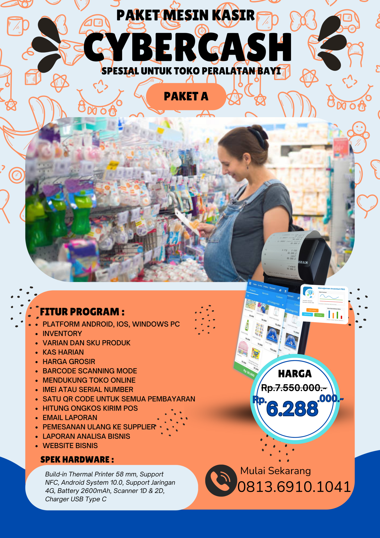 Optimalkan Bisnis Peralatan Bayi Mesin Kasir CYBERCASH